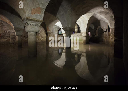 Flooded crypt of San Zaccaria church, San Marco quarter, Venice, Veneto ...