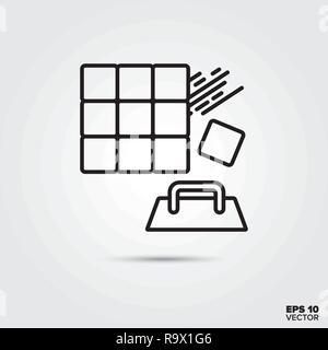 Wood floor tiles icon. Outline wood floor tiles vector icon for web ...