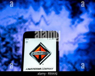 Navistar International Manufacturing company logo seen displayed on ...