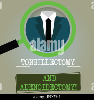 Conceptual hand writing showing Tonsillectomy And Adenoidectomy ...