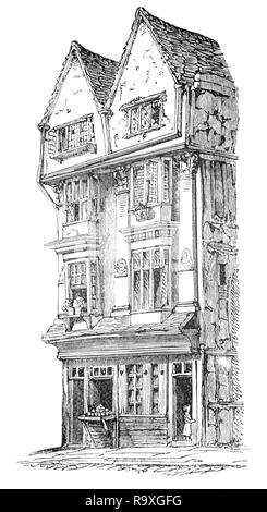 A highly decorative house in early 17th Century Moorfields, one of the ...