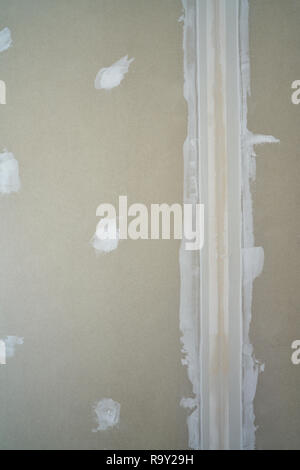 laminated plasterboard join tape plastering DIY detail Stock Photo - Alamy
