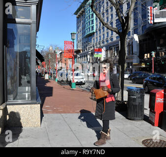 Brazilian Woman Shopping in Chinatown District, Washington DC Stock ...