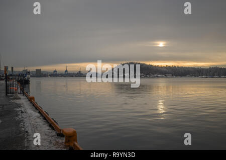 Surrealistic giant container cranes in Oslo Container Terminal Stock ...