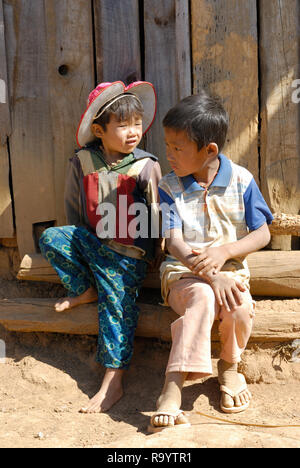 children of Palaung tribe, Kalaw, Southern Shan State, Myanmar Stock ...