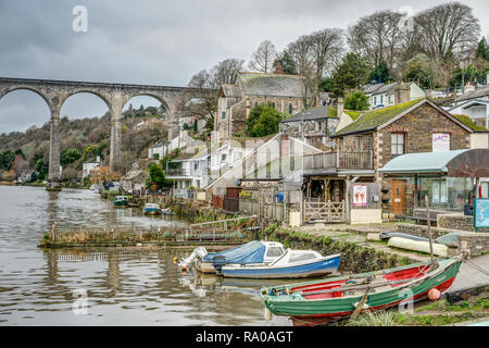Calstock village Tamar Valley, Cornwall, England UK Stock Photo ...