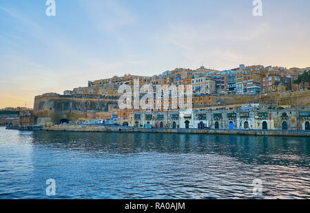 Fort Lascaris and Quarry Wharf Valletta Malta Stock Photo - Alamy
