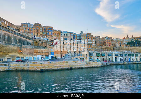 Fort Lascaris and Quarry Wharf Valletta Malta Stock Photo - Alamy