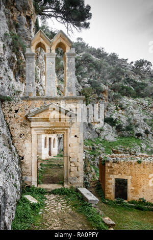 Ruined building by hill Crete Greece Stock Photo - Alamy