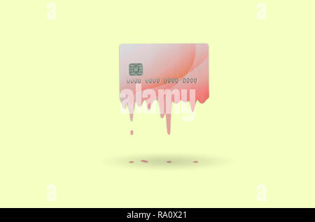 Card expires soon concept shows liquid credit cards that is dissolving ...