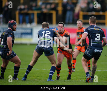 Castleford, UK. 30th December 2018. Cory Ashton of Castleford Tigers v ...