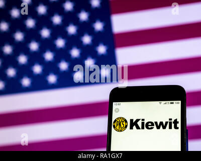 Kiewit Corporation Construction engineering company logo seen displayed ...