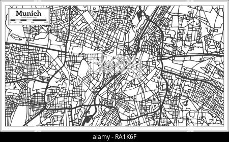 Munich Germany City Map in Retro Style in Golden Color. Outline Map ...