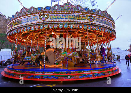 Carousel Ride at the Lincoln Christmas Market Lincolnshire UK Stock ...