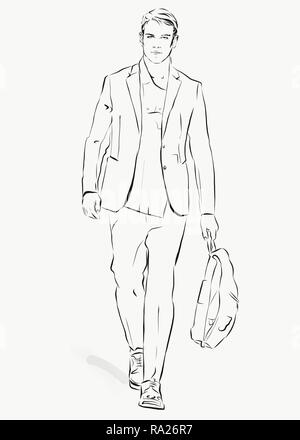 Male model fashion illustration Stock Photo - Alamy