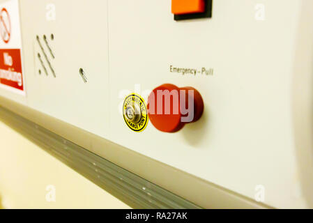 Nurse call system with emergency buttons installed near bed in medical ...