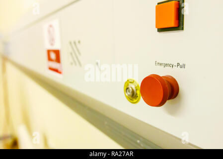 Nurse call system with emergency buttons installed near bed in medical ...