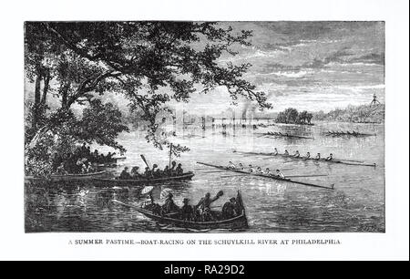 Sculling on the Schuylkill River, Philadelphia, Pennsylvania, USA Stock ...