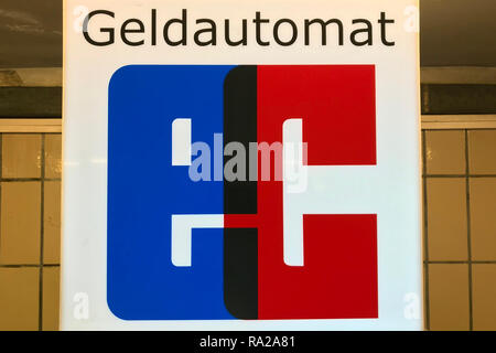 Schild EC Geldautomat Bankautomat Geld abheben *** Sign EC cash machine ...