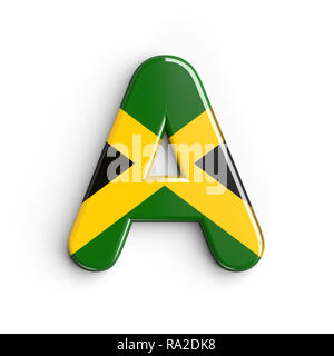 Jamaica letter N - Uppercase 3d Jamaican flag font isolated on white ...