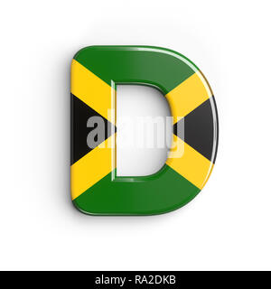 Jamaica letter M - Upper-case 3d Jamaican flag font isolated on white ...