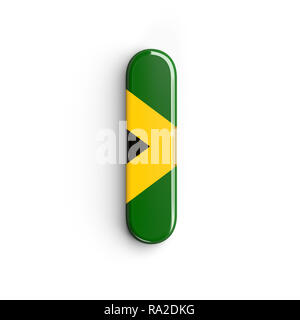 Jamaica letter N - Uppercase 3d Jamaican flag font isolated on white ...