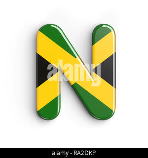 Jamaica letter M - Upper-case 3d Jamaican flag font isolated on white ...