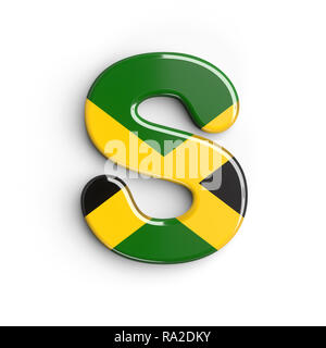 Jamaica letter R - Capital 3d Jamaican flag font isolated on white ...