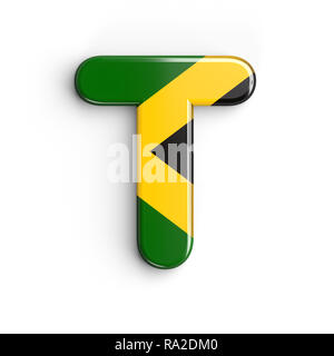 Jamaica letter X - Capital 3d Jamaican flag font isolated on white ...