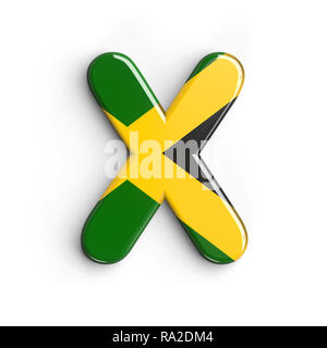Jamaica letter R - Capital 3d Jamaican flag font isolated on white ...