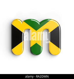 Jamaica letter S - Lower-case 3d Jamaican flag font isolated on white ...