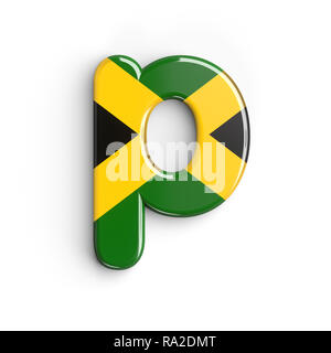 Jamaica letter C - Small 3d Jamaican flag font isolated on white ...