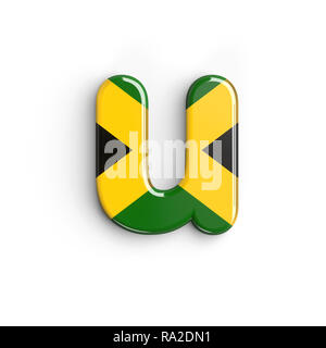 Jamaica letter V - Small 3d Jamaican flag font isolated on white ...
