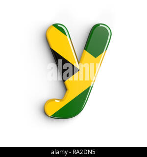 Jamaica letter A - Small 3d Jamaican flag font isolated on white ...