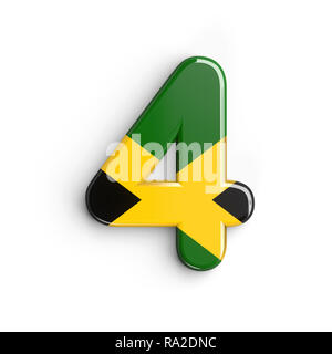 Jamaica number 6 - 3d Jamaican flag digit isolated on white background ...