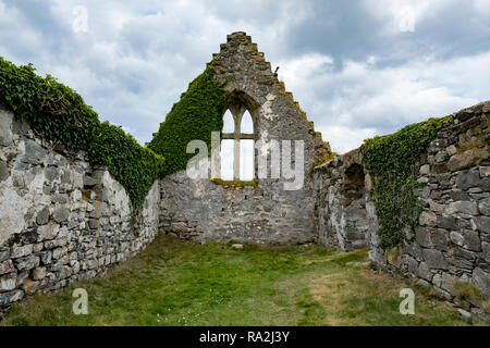 The ruins of the Church of Balnakeil, Scotland, a scheduled monument of ...