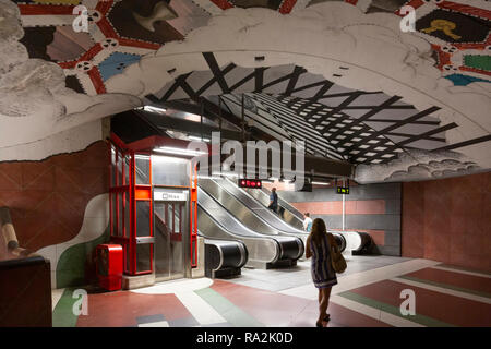 Kungstradgarden metro, subway, station on Stockholm blue line ...