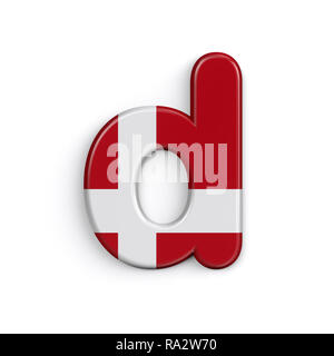 Denmark letter L - small 3d Danish flag font isolated on white ...