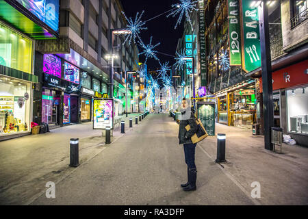 City skyline at night, Andorra La Vella, Andorra Stock Photo - Alamy