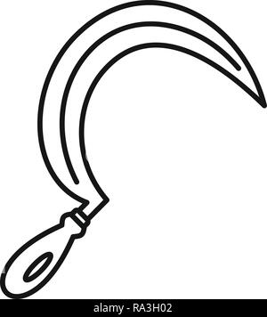 Harvest sickle line icon concept. Harvest sickle flat vector symbol ...