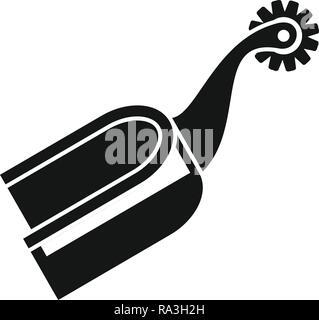 Horse spurs equestrian riding icon. Flat illustration of horse spurs ...