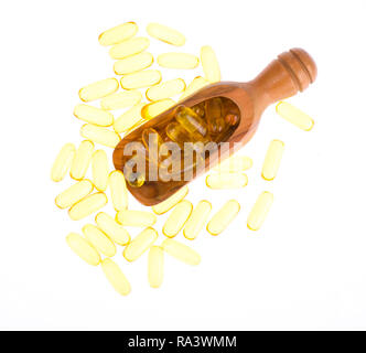 Gelatin capsules of vitamin E. Studio Photo Stock Photo - Alamy