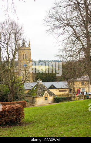 The English Cotswold village of Blockley with a view of the parish ...