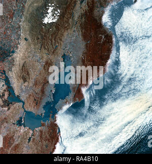 Infrared Picture Earth From Space False Colour Stock Photo - Alamy