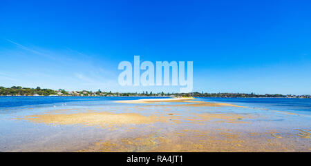 Point Walter sandbar extending out into the Swan River in in Bicton ...