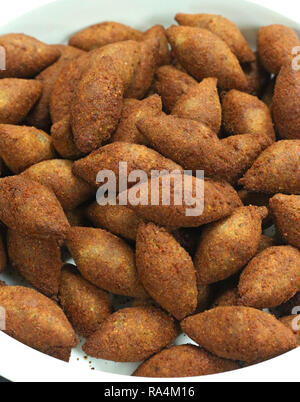Traditional Arabic deep fried beef liver slices, beef liver covered ...