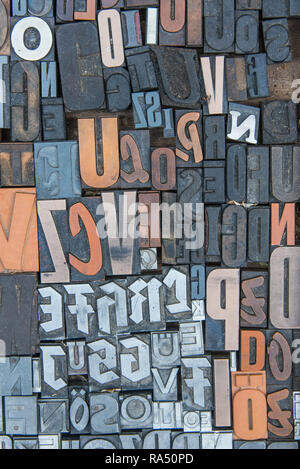 Alphabet print letters characters mirrored Stock Photo - Alamy
