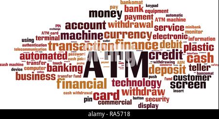 ATM word cloud concept. Vector illustration Stock Vector Image & Art ...