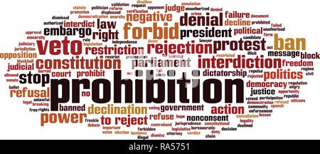 Prohibition word cloud concept. Vector illustration Stock Vector Image ...