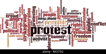 Protest word cloud concept. Vector illustration Stock Vector Image ...